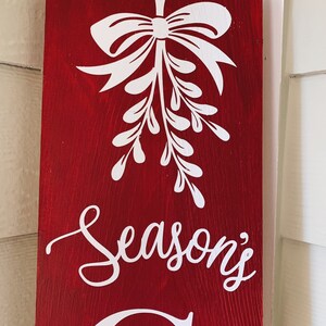 Seasons Greeting Front Porch Sign Christmas Front Door Decor Holiday ...