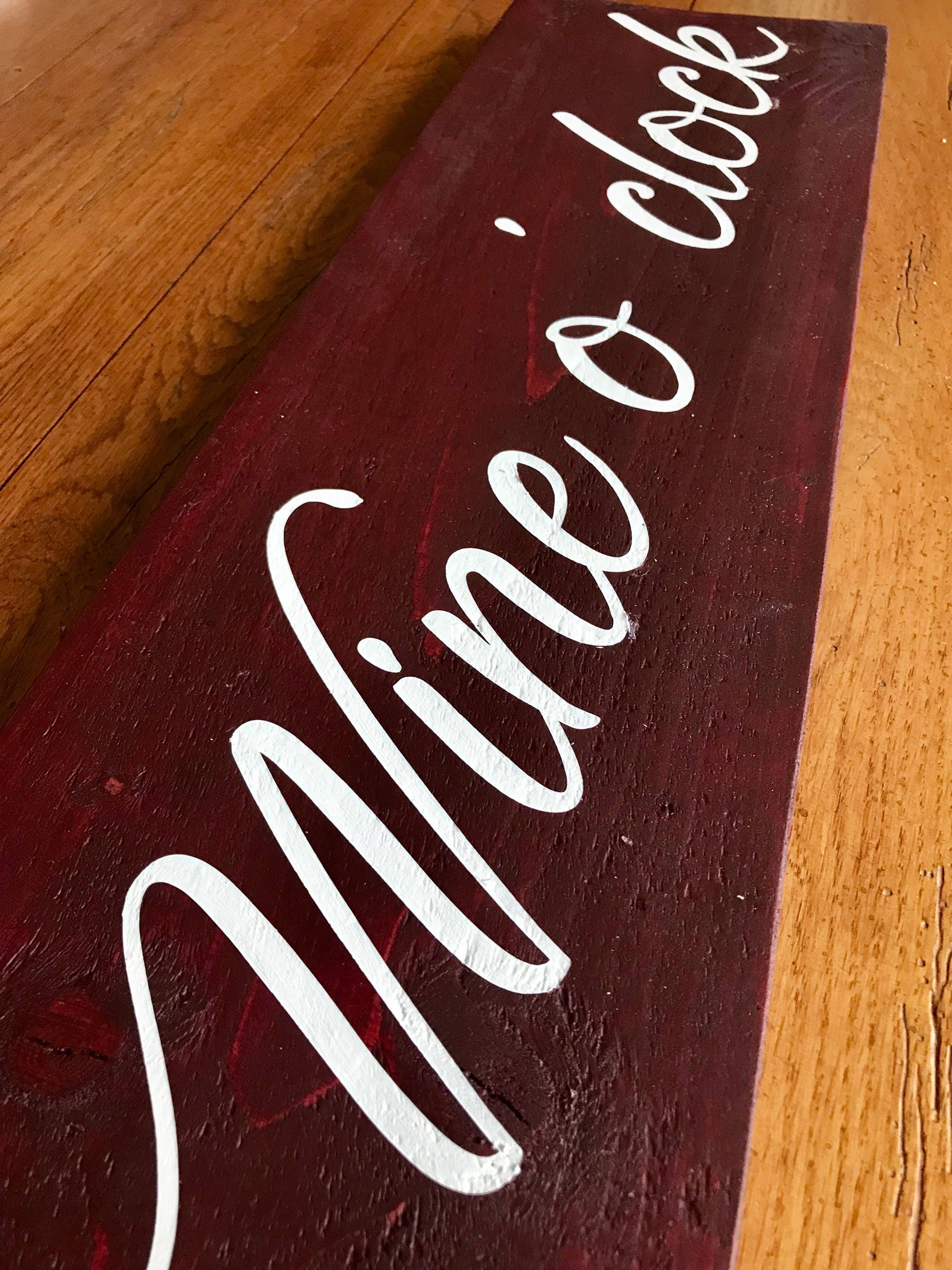 Wine O'clock Sign Wine Sign Wine Bar Sign Wine Time - Etsy