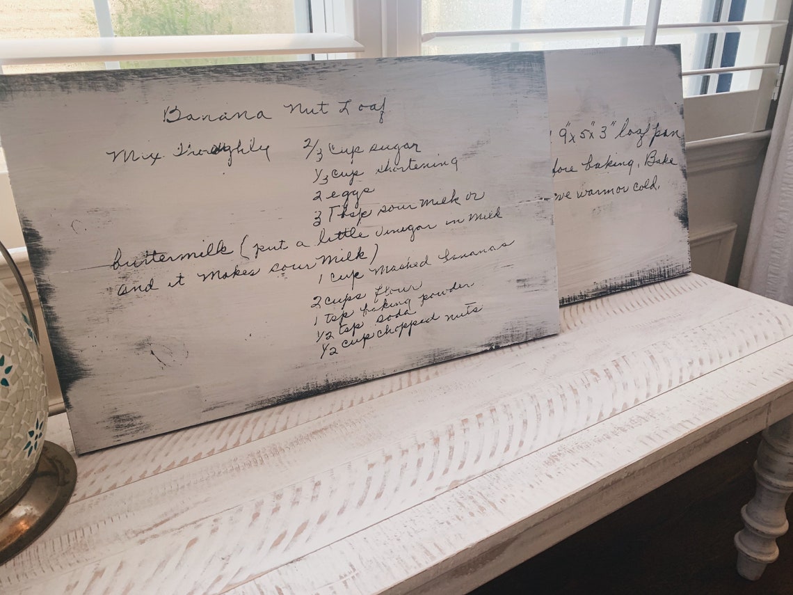 Larger Recipe Sign Custom Recipe Sign Handwritten Recipe - Etsy