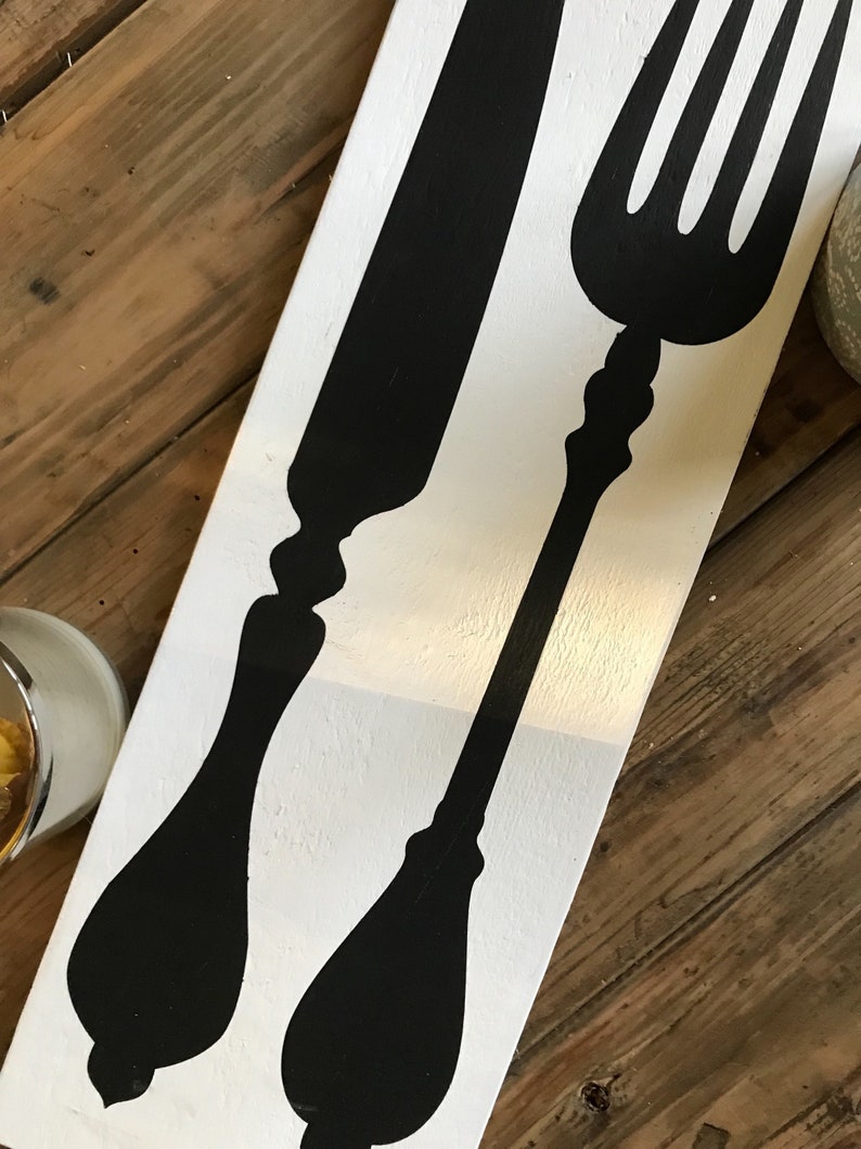 Kitchen Sign Fork and Knife Sign Farmhouse Decor - Etsy