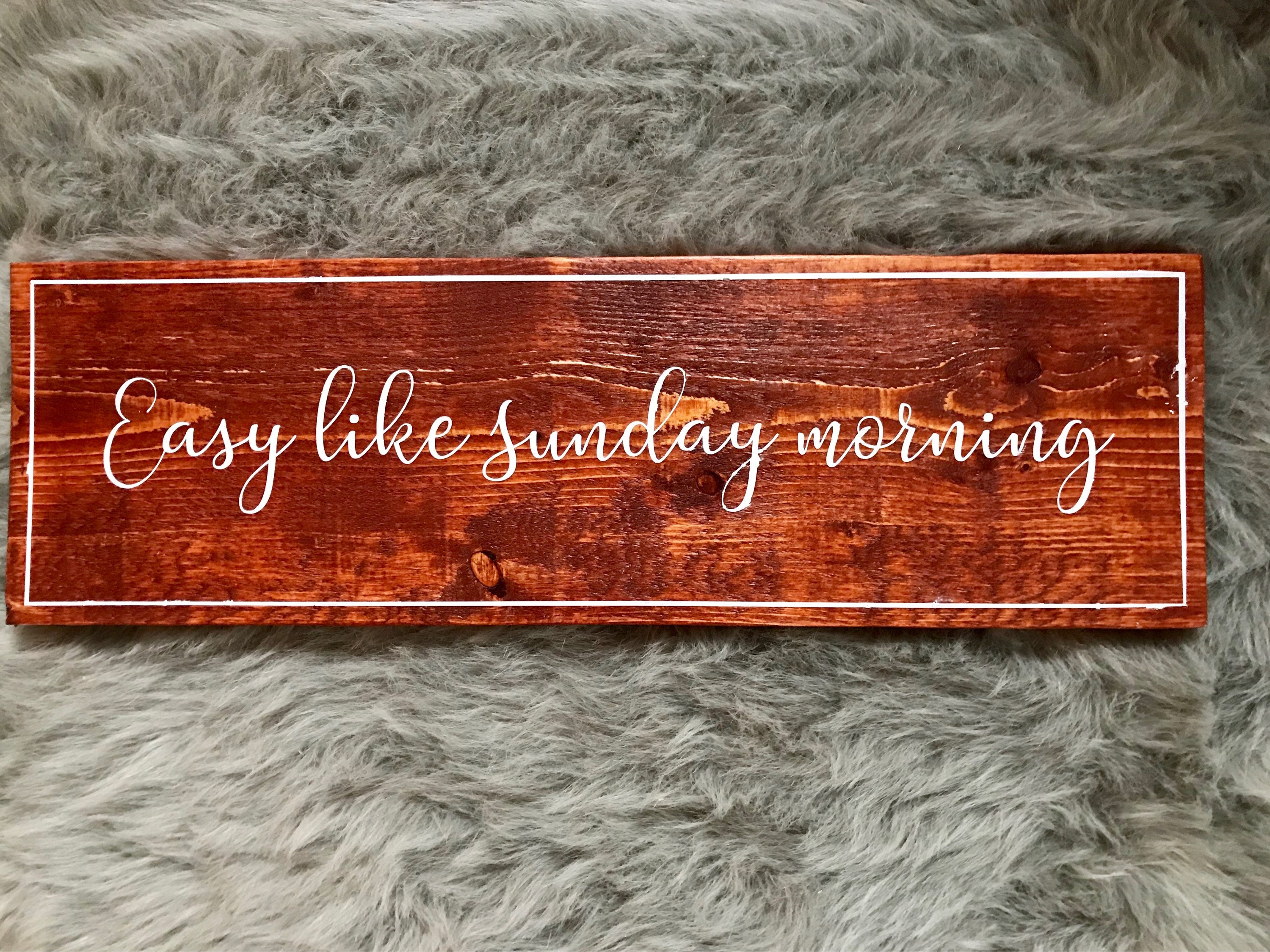 Easy Like Sunday Morning Sign Farmhouse Style Sign Kitchen | Etsy