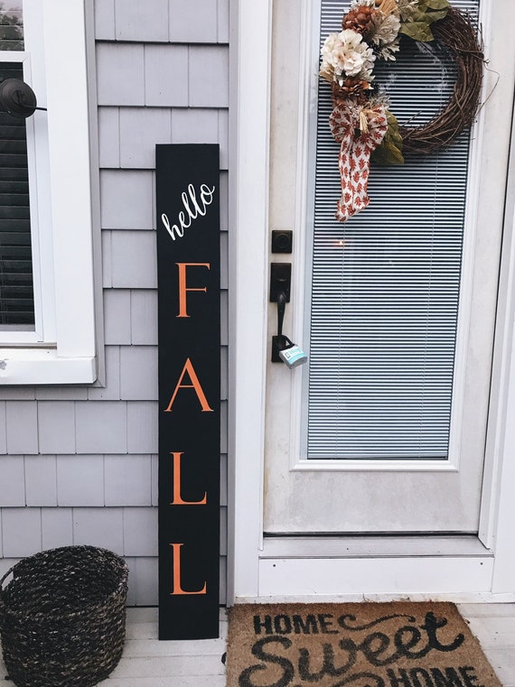 Hello Fall Front Porch Sign Fall Sign Fall Decor Outdoor - Etsy