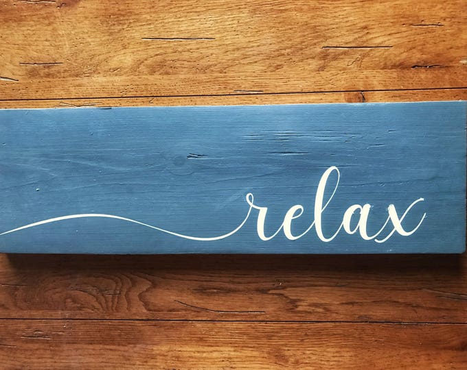 Relax Wooden Sign Rustic Sign Coastal Decor Farmhouse Decor Grey Sign ...
