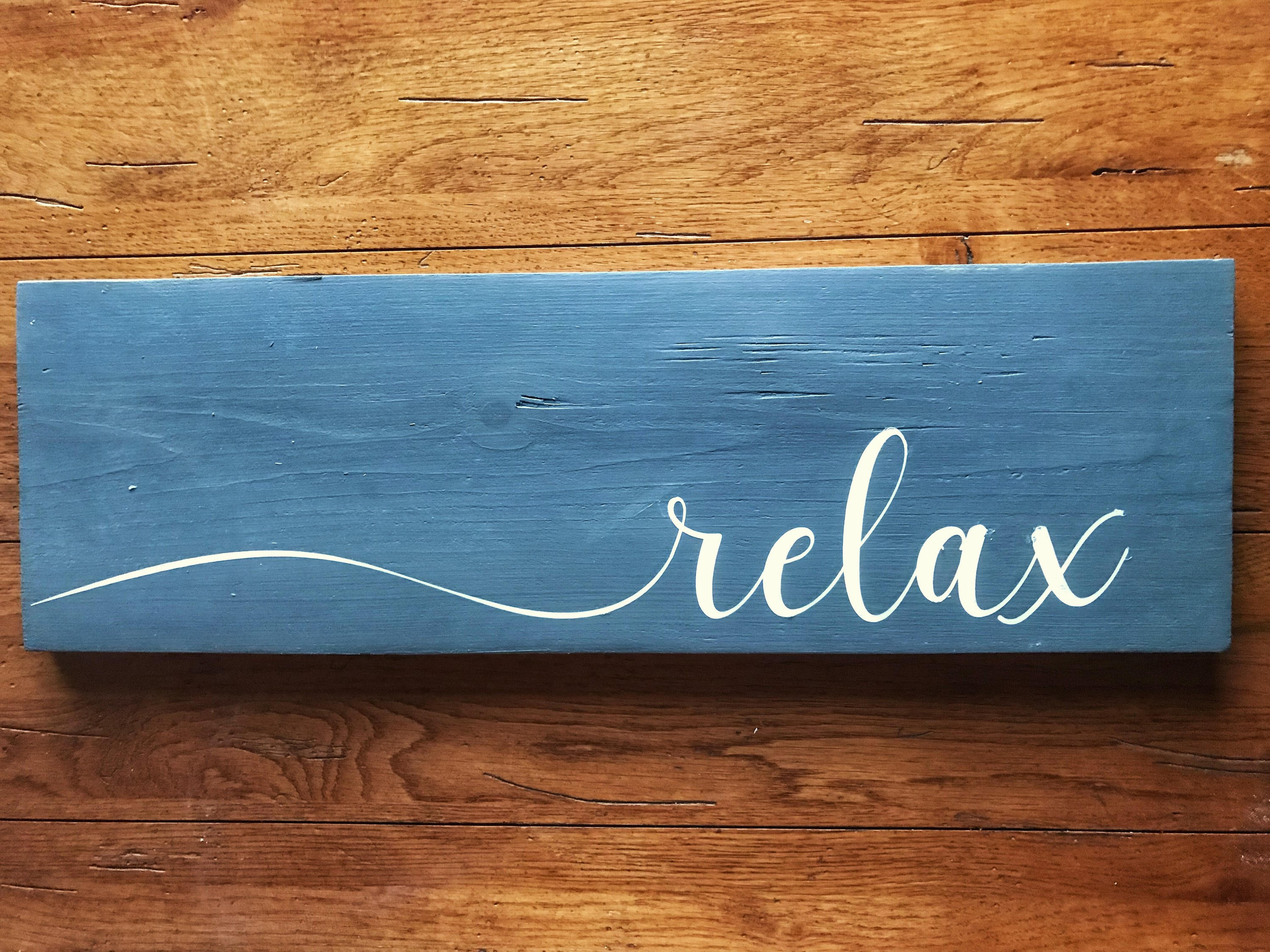 Relax Wooden Sign Rustic Sign Coastal Decor Farmhouse - Etsy