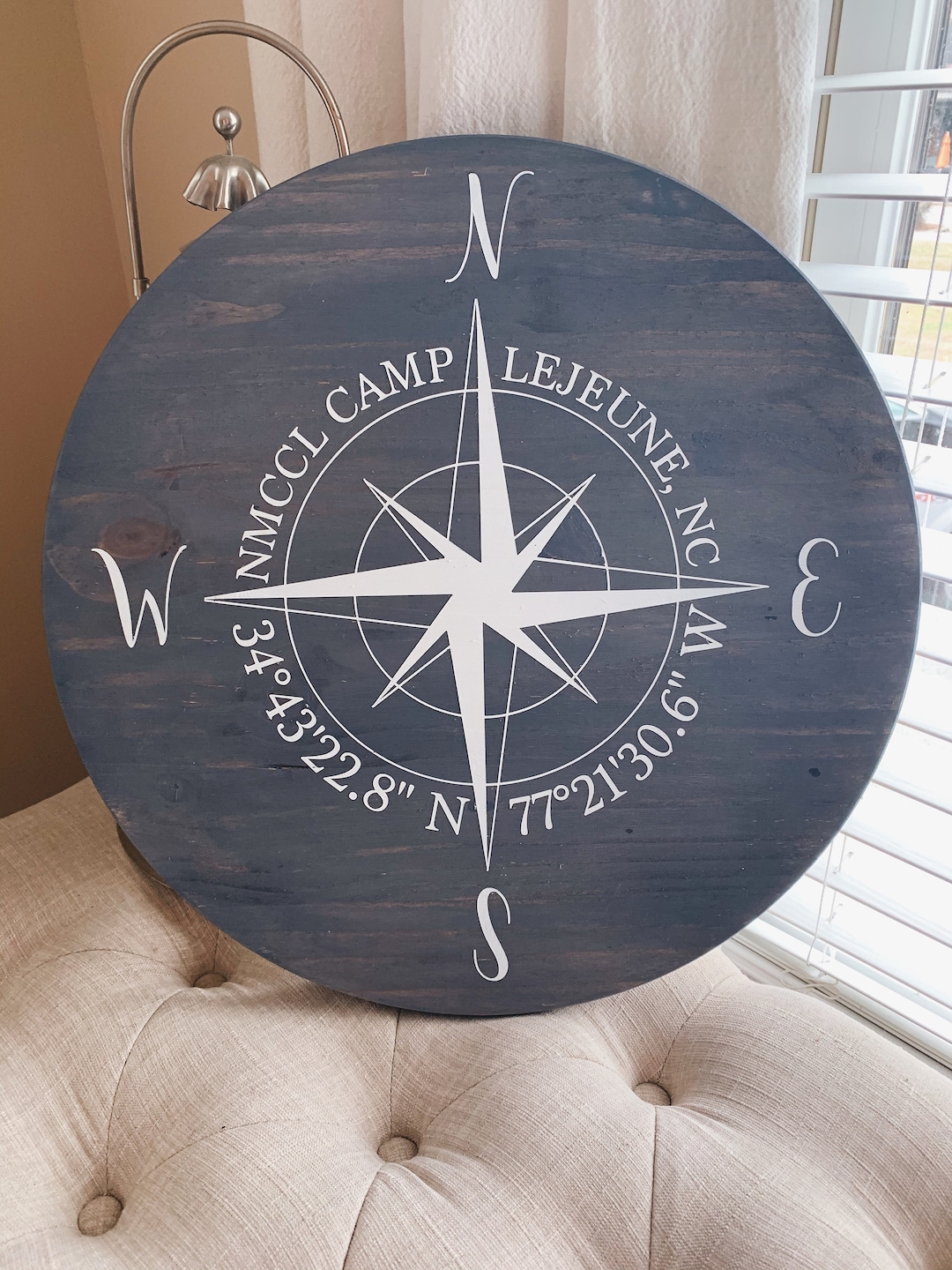 Personalized Coordinate Compass Sign Nautical Compass Sign Personalized ...