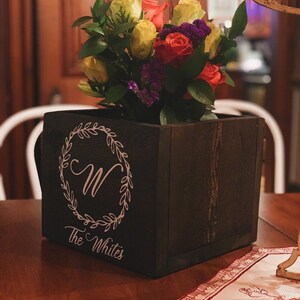 Small Personalized Flower Box Last Name Wooden Box - Etsy