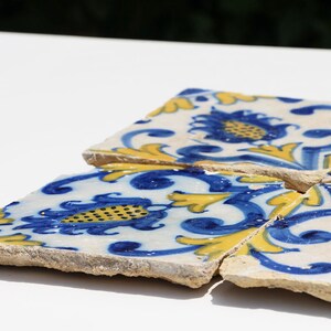 Set of 4 Cob of Corn Tiles, 17th Century, Portuguese Baroque, Tin ...