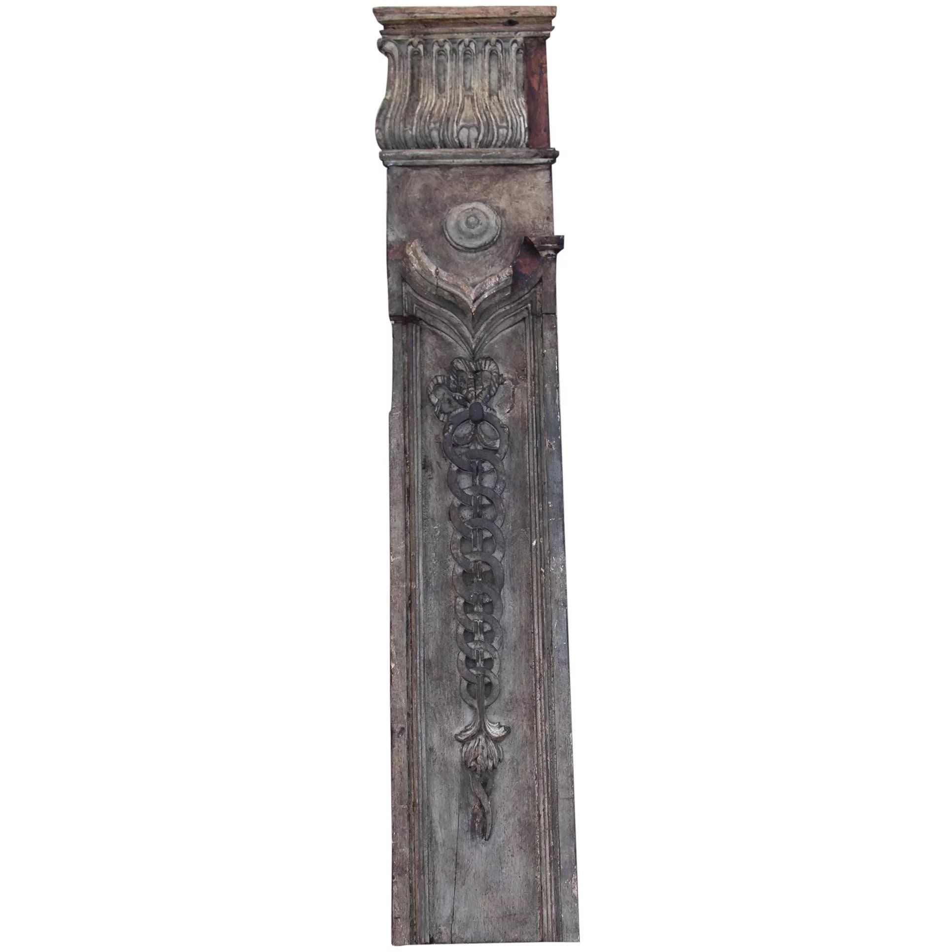 19th Century English Victorian Era, Tall Wooden Panel / Antique Wood ...