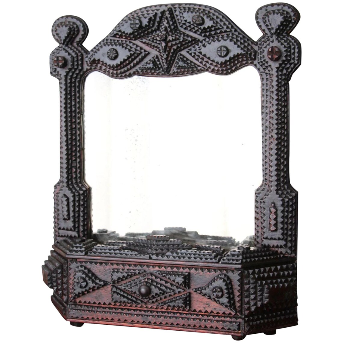 Rare & Unusual American Tramp Art Single Drawer Dressing | Etsy