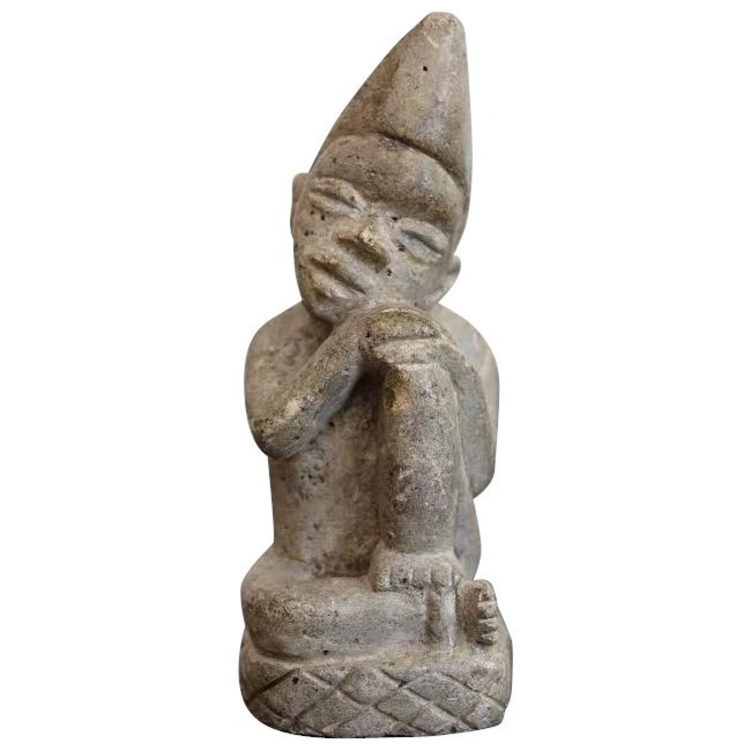 The Thinker Statue, Carved Stone Figurine, African Tribal Art - Etsy