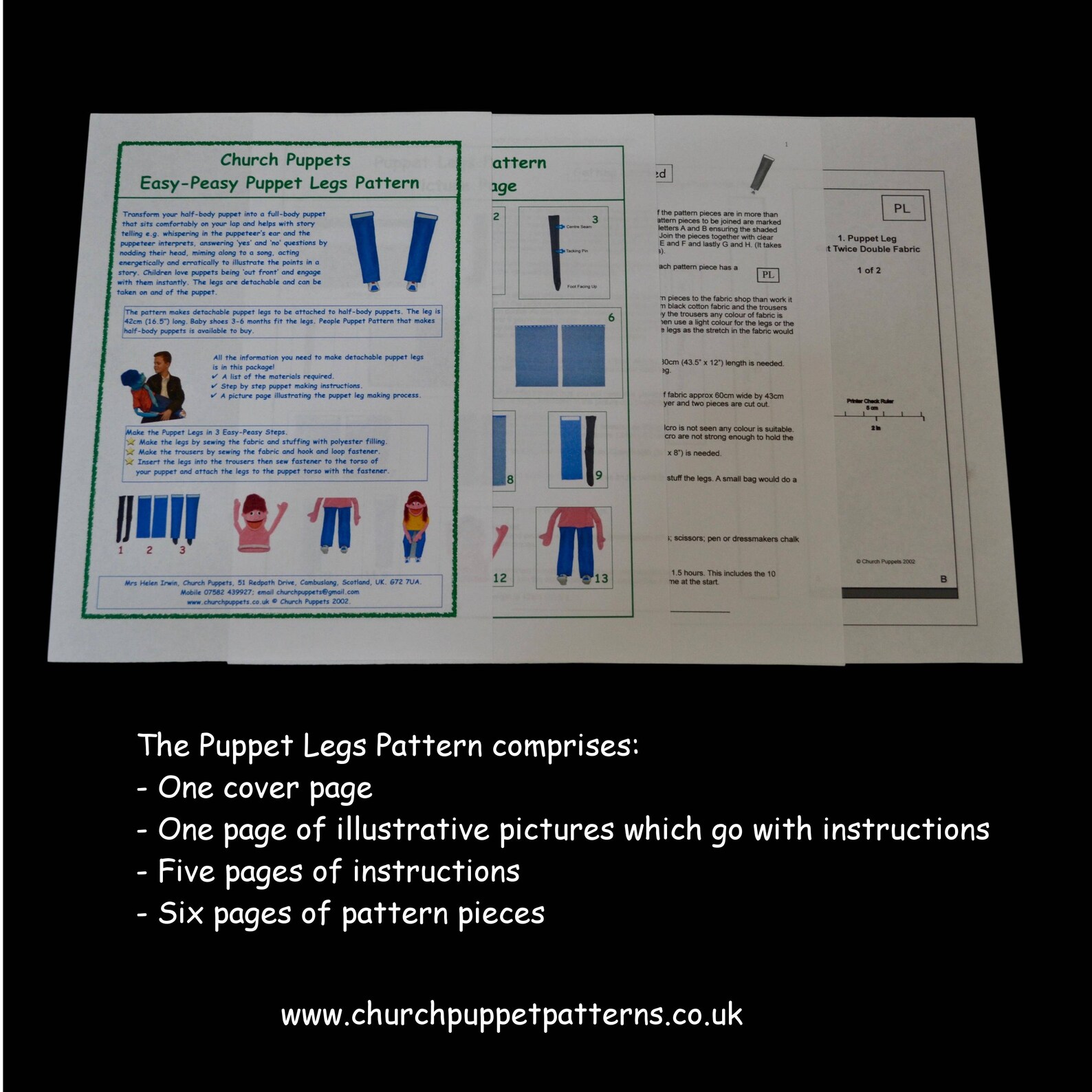 04. Puppet Legs Pattern by Church Puppets | Hand Puppet | Christian ...