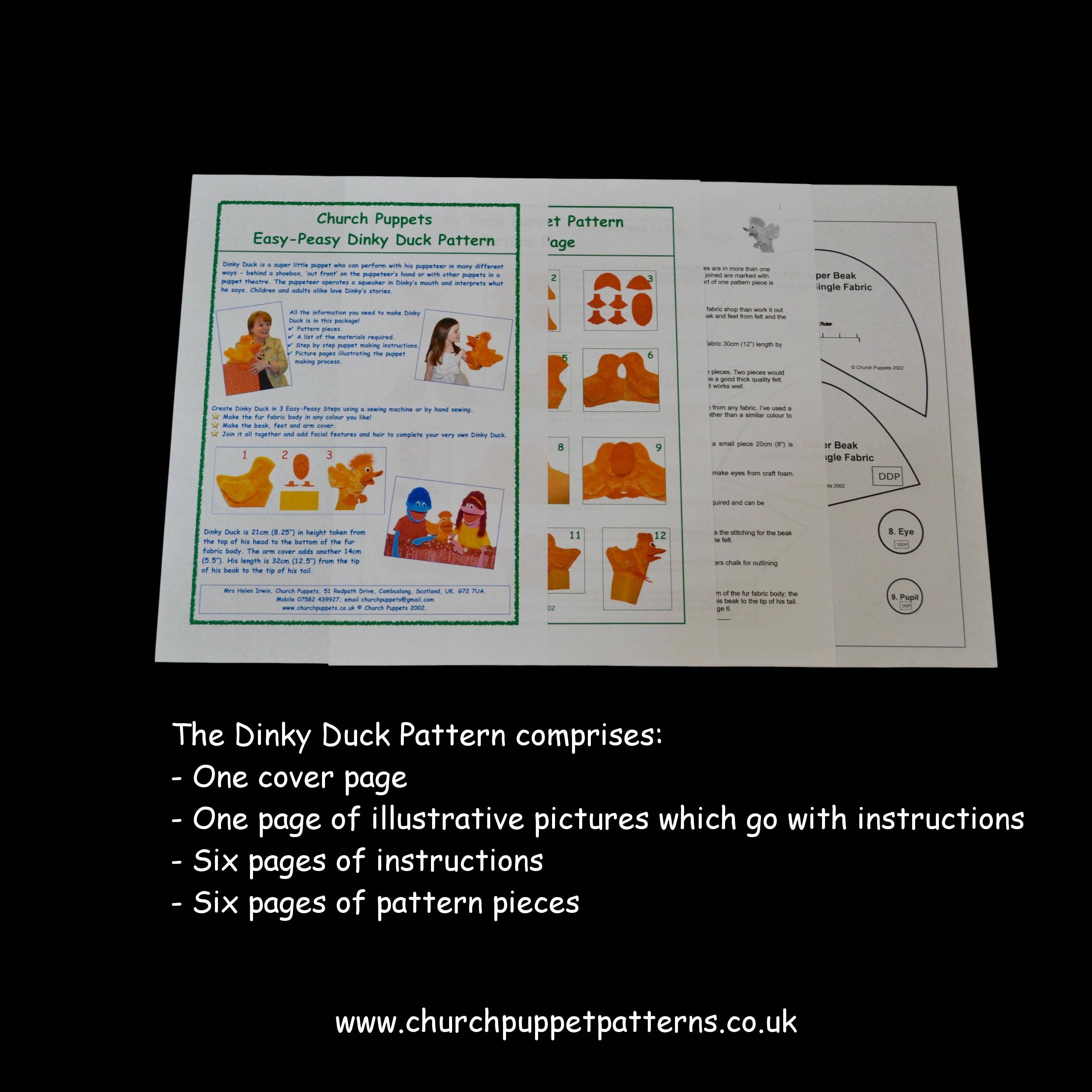 03. Dinky Duck Pattern by Church Puppets | Hand Puppet | Christian ...