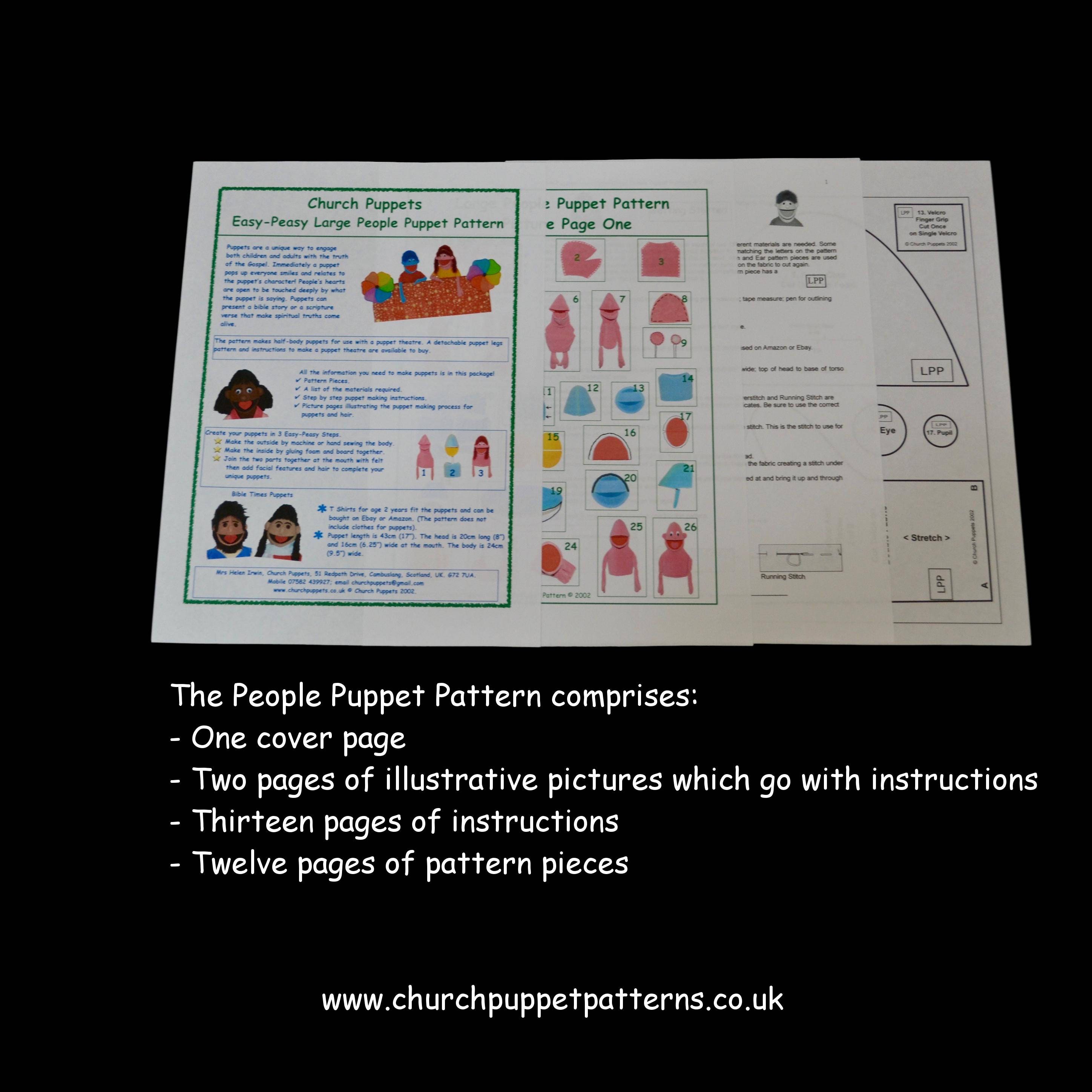 01. People Puppet Pattern by Church Puppets Hand Puppet Christian ...