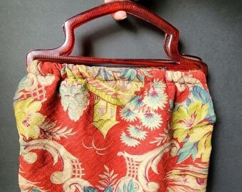 Vintage Red Top Handle Purse - Etsy