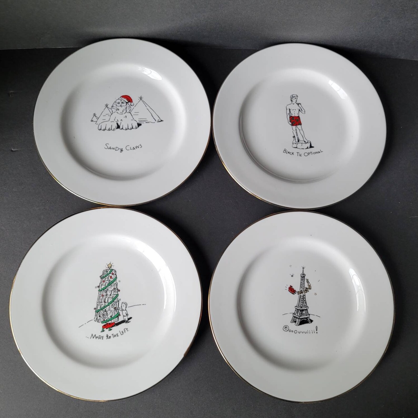 Vintage Merry Masterpieces Appetizer Salad Dessert Plates Set of 4 ...