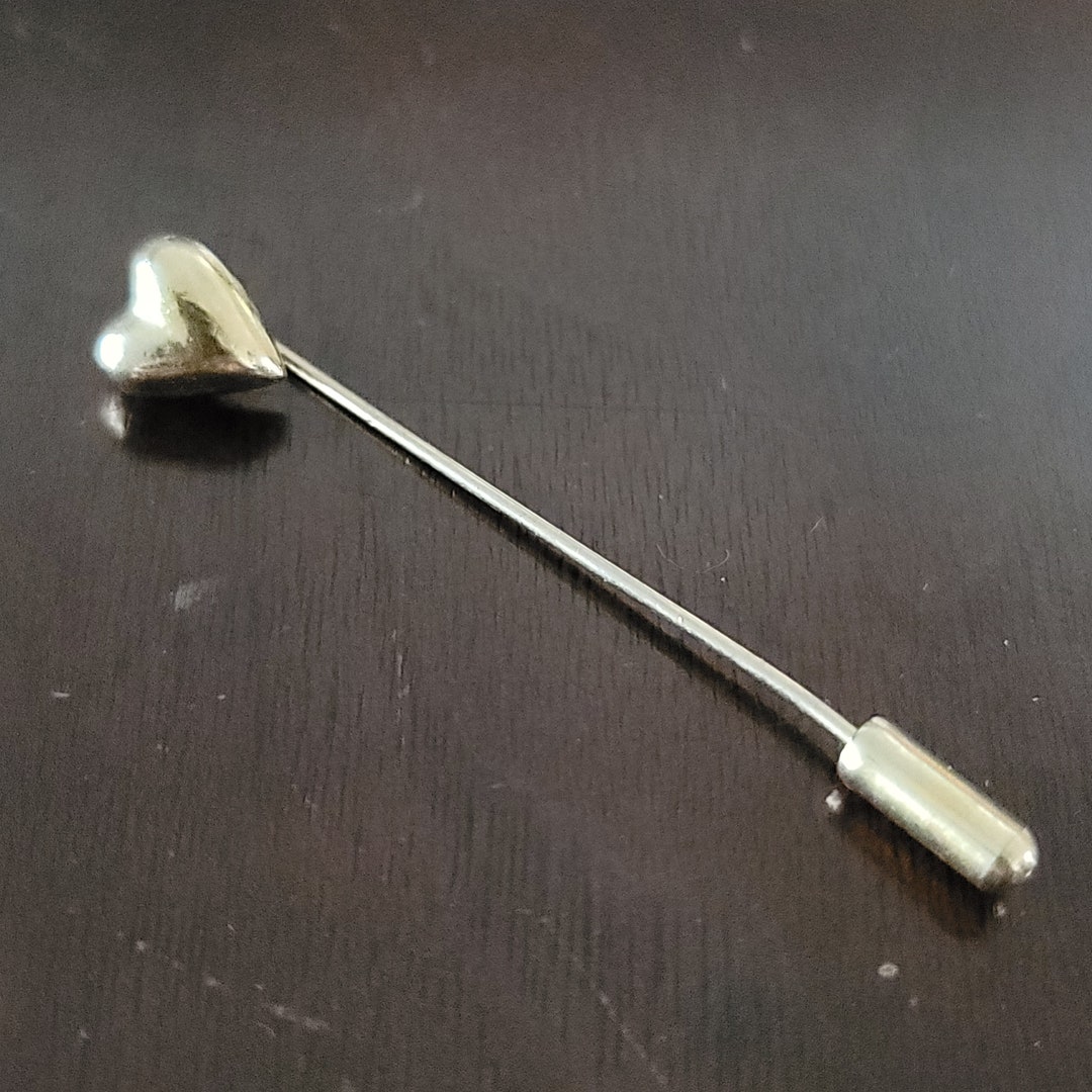 Vintage Gold Tone Puffed Heart Stick Pin - Etsy