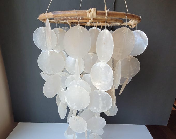 Large Capiz Shell Chandelier Wind Chime Hanging Seashell Candelabra - Etsy