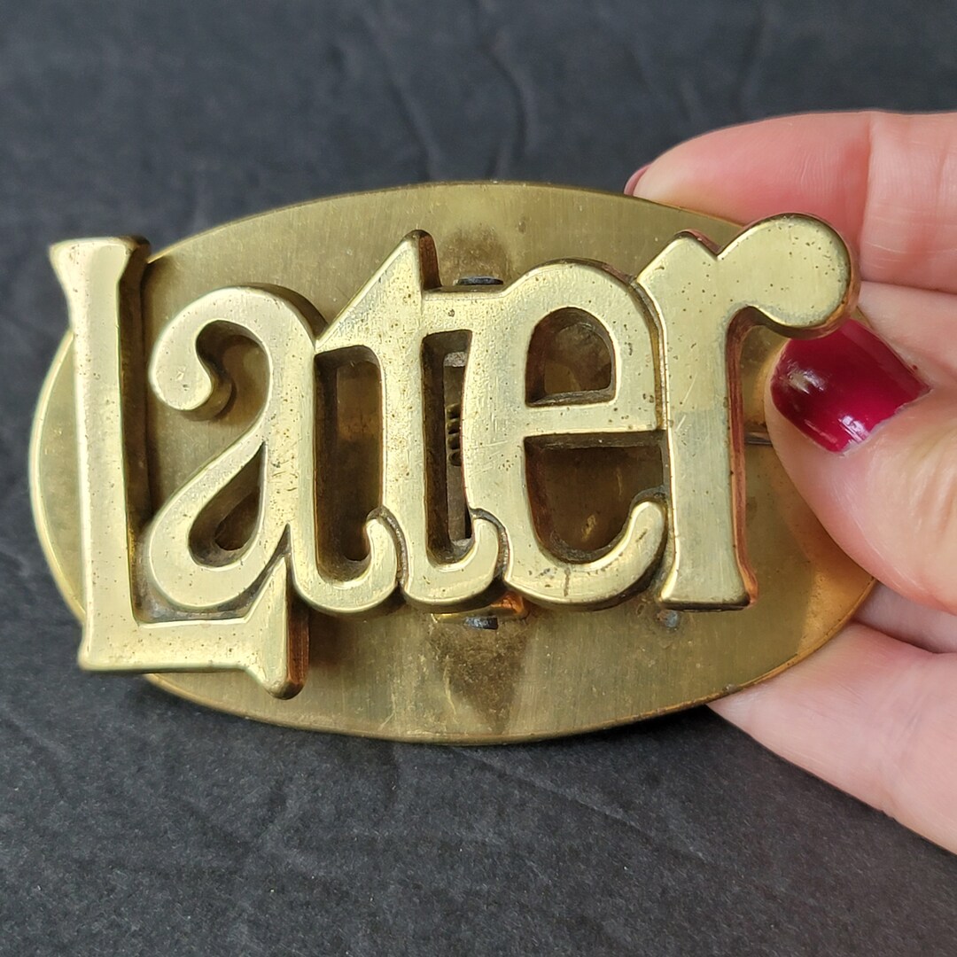 Vintage Mid Century Brass Later Paperweight Desk Organizer Clip Letter ...