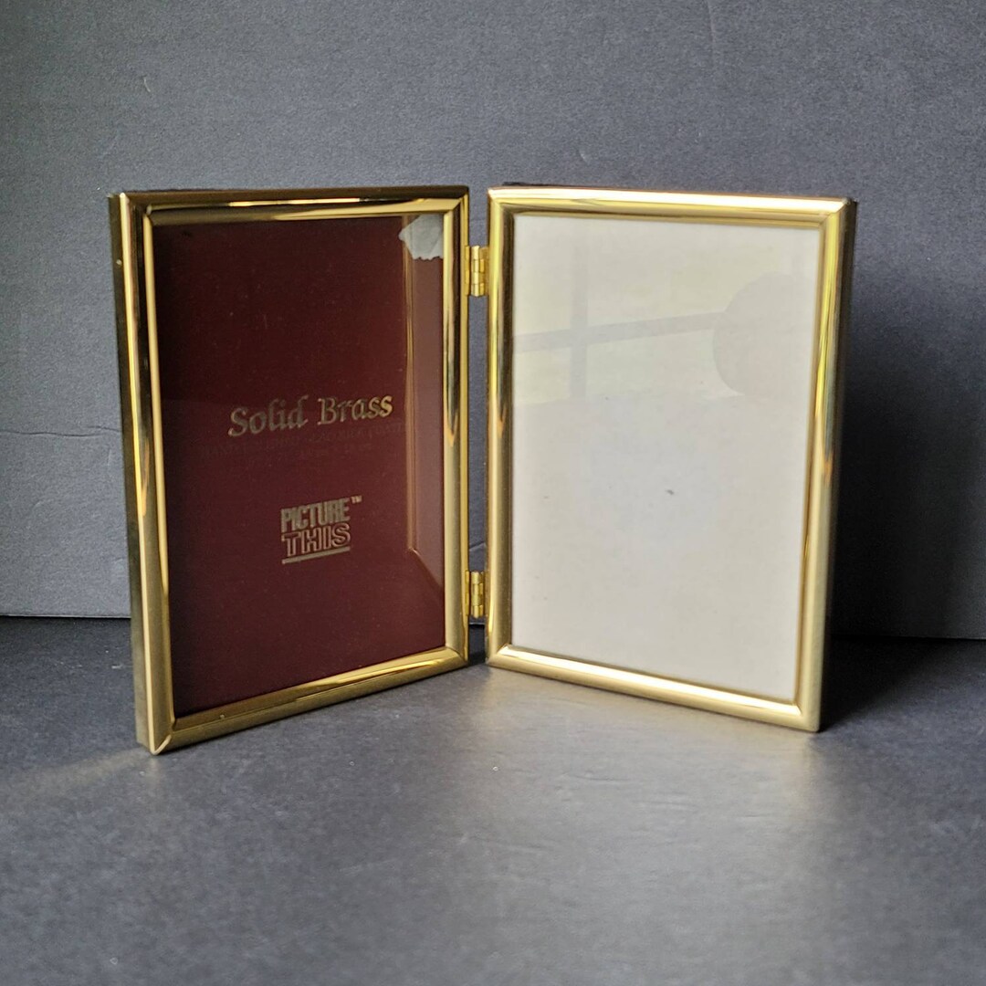 Vintage Solid Brass Double Picture Frame 5x7 Hollywood Regency Glam Art ...