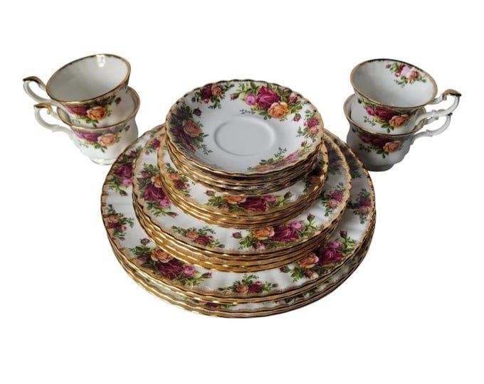 Royal Albert Old Country Roses 20 Piece Dinnerware Set Service for 4 ...
