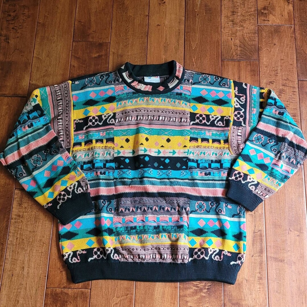 Authentic Vintage Coogi Crew Neck Sweater Jumper Size Large 100% Cotton ...