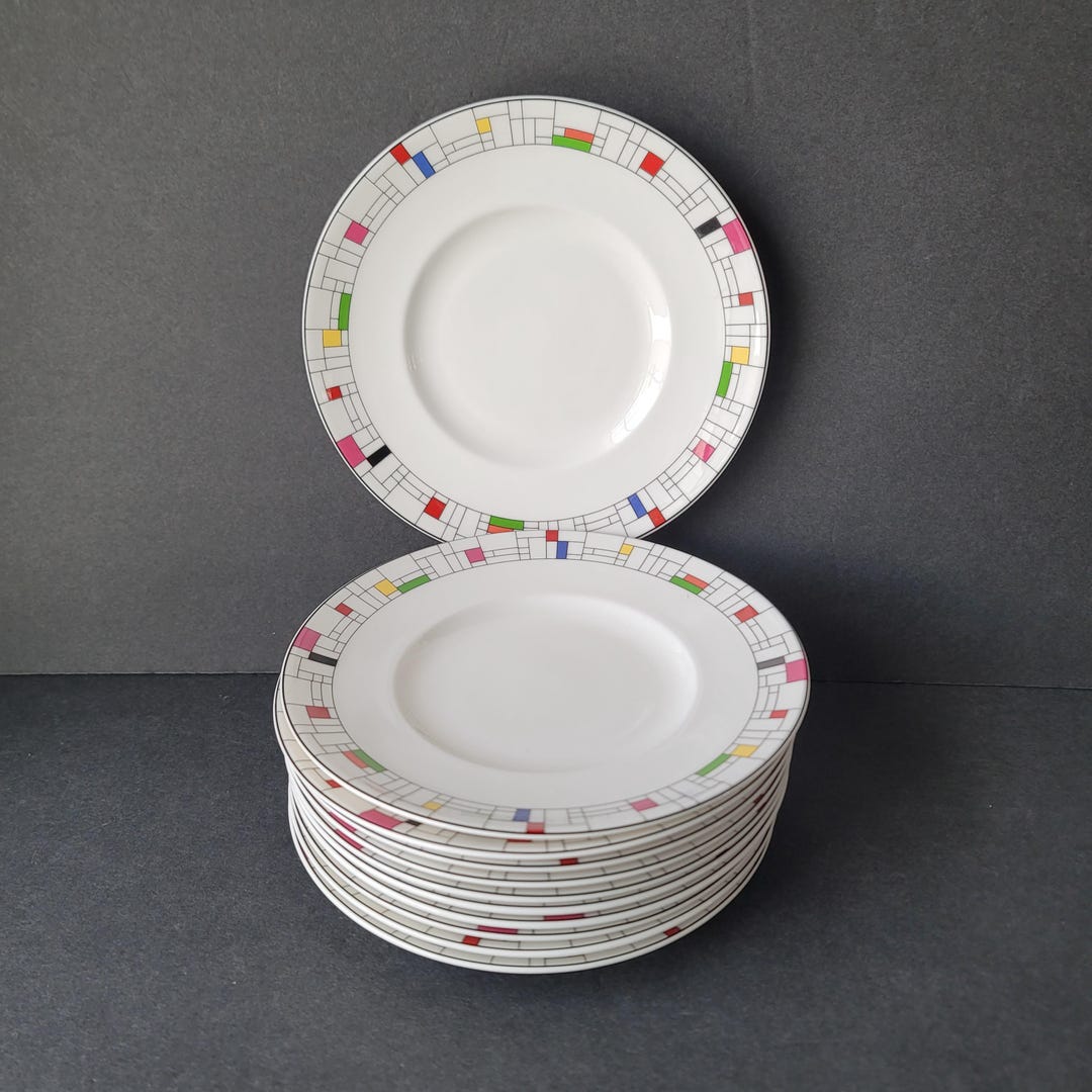 Kate Spade Lenox Gramercy Park Dessert Plates Set of 11 Geometric ...