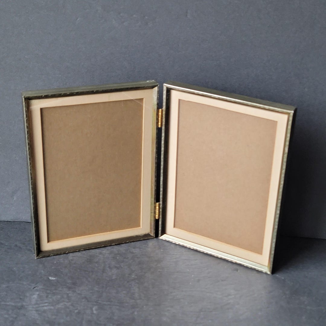 Vintage Gold Metal Double Picture Frame 4x6 Stand or Hang Hollywood ...