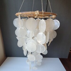 Large Capiz Shell Chandelier Wind Chime Hanging Seashell - Etsy