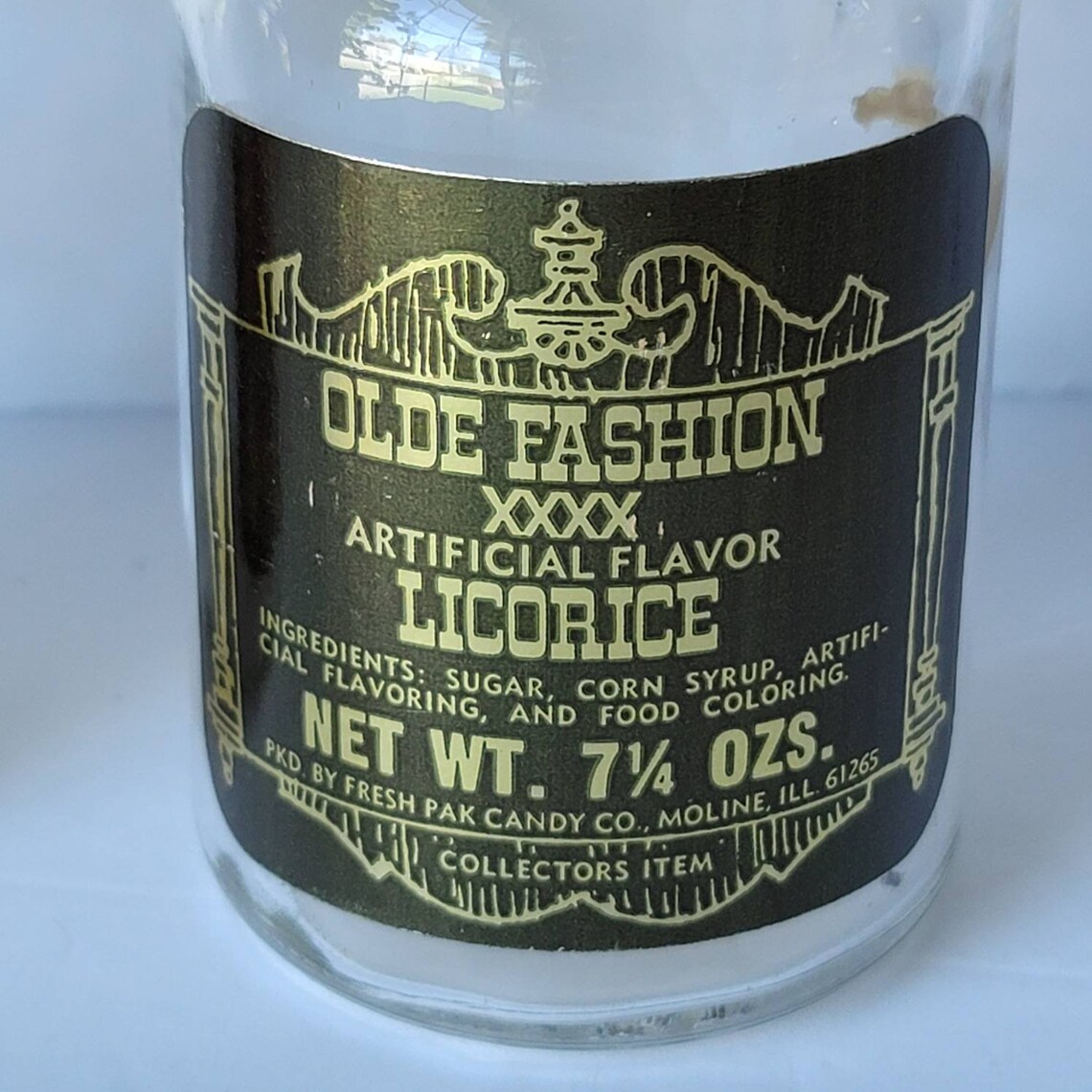 Vintage Clear Glass Candy Apothecary Bottle With Black Label Licorice ...