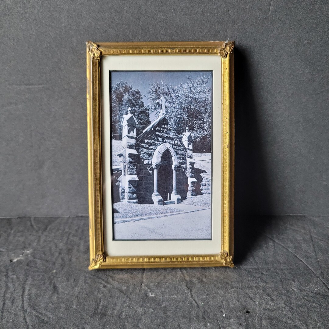 Vintage Gold Frame Black and White Gothic Sleepy Hollow Cemetery NY ...