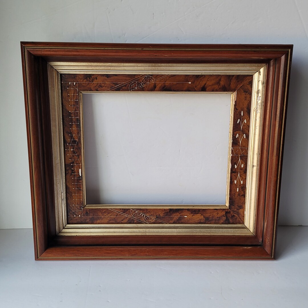 Vintage Rectangle Deep Carved Wood Frame Gold Gilt Gallery Photo Wall ...