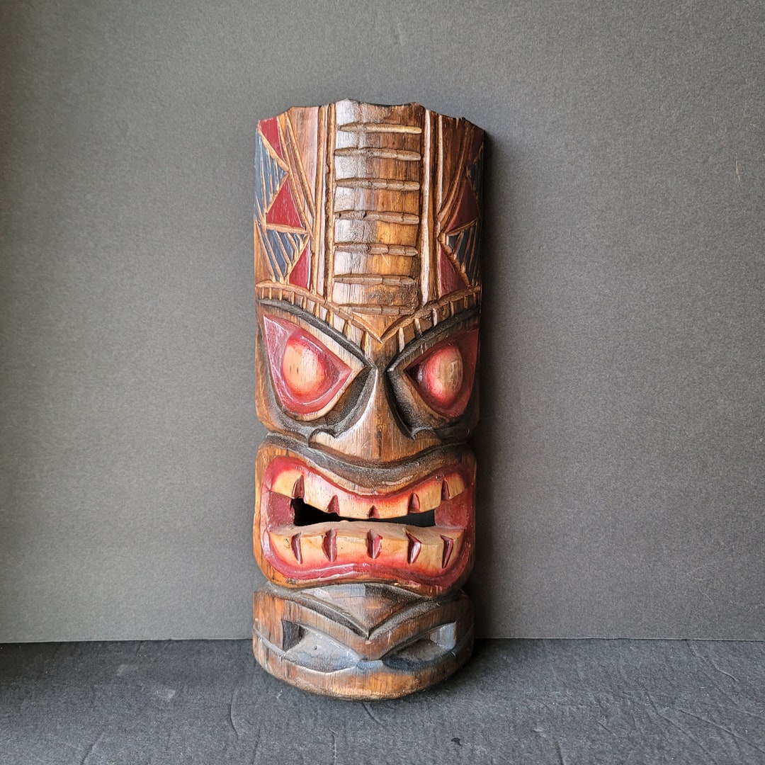Masque mural Tiki hawaïen polynésien Tenture murale tiki bar homme ...