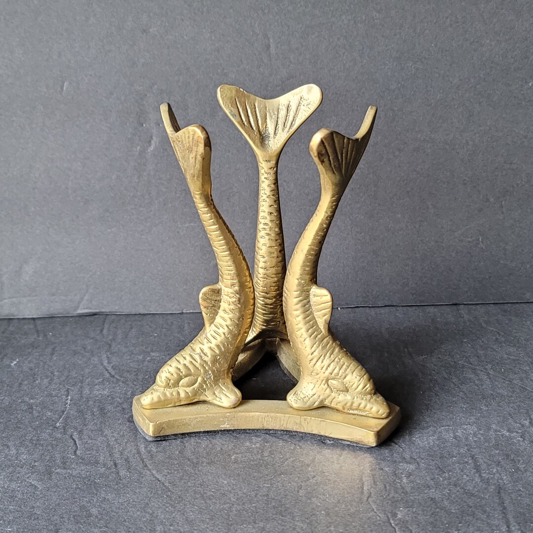 Decorative Fish Dolphin Brass Display Stand for Sphere, Egg, Orb, Bowl ...