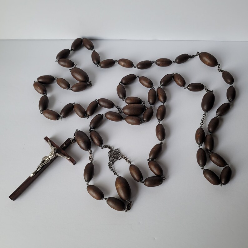 Large Vintage Wall Rosary Tombstone Monk Nun Belt Prayer Beads ...