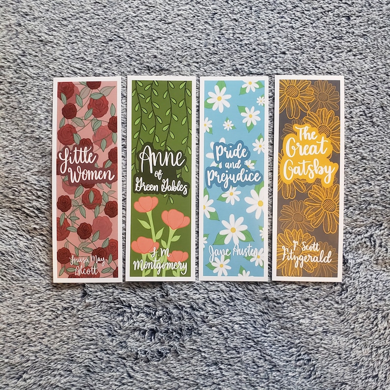 Classic Book Bookmarks | Aesthetic Bookmarks | Floral Classic Book ...