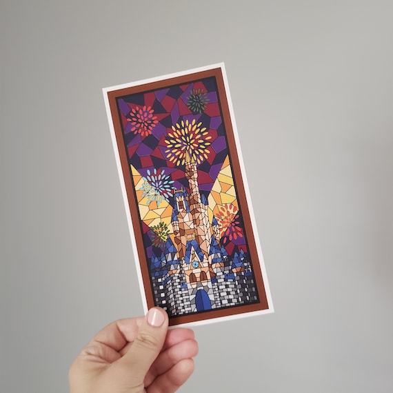 Cinderella's Castle Themed Stained Glass Window Mini Print - Etsy