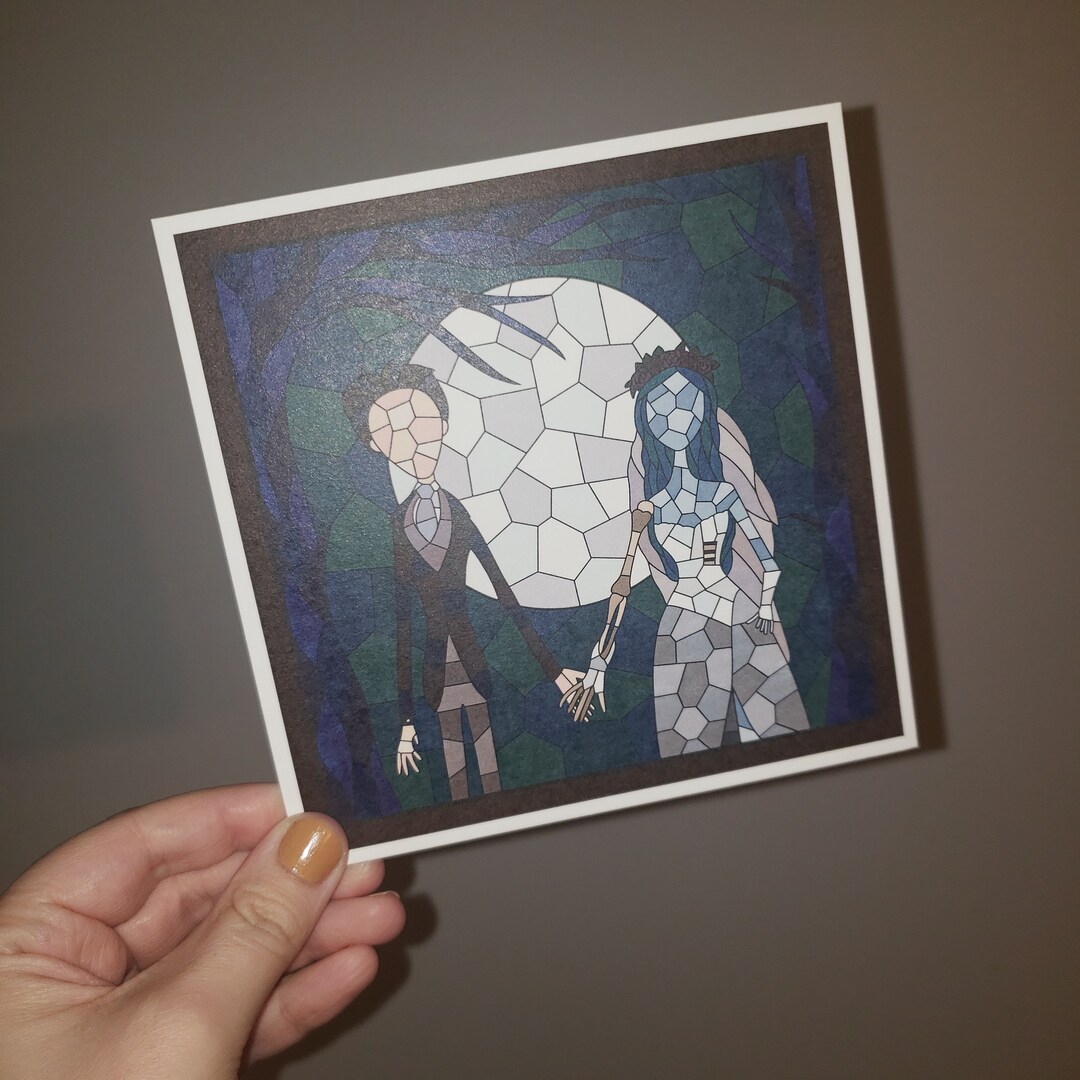 Corpse Bride Themed Stained Glass Window Mini Print | Spooky Halloween ...