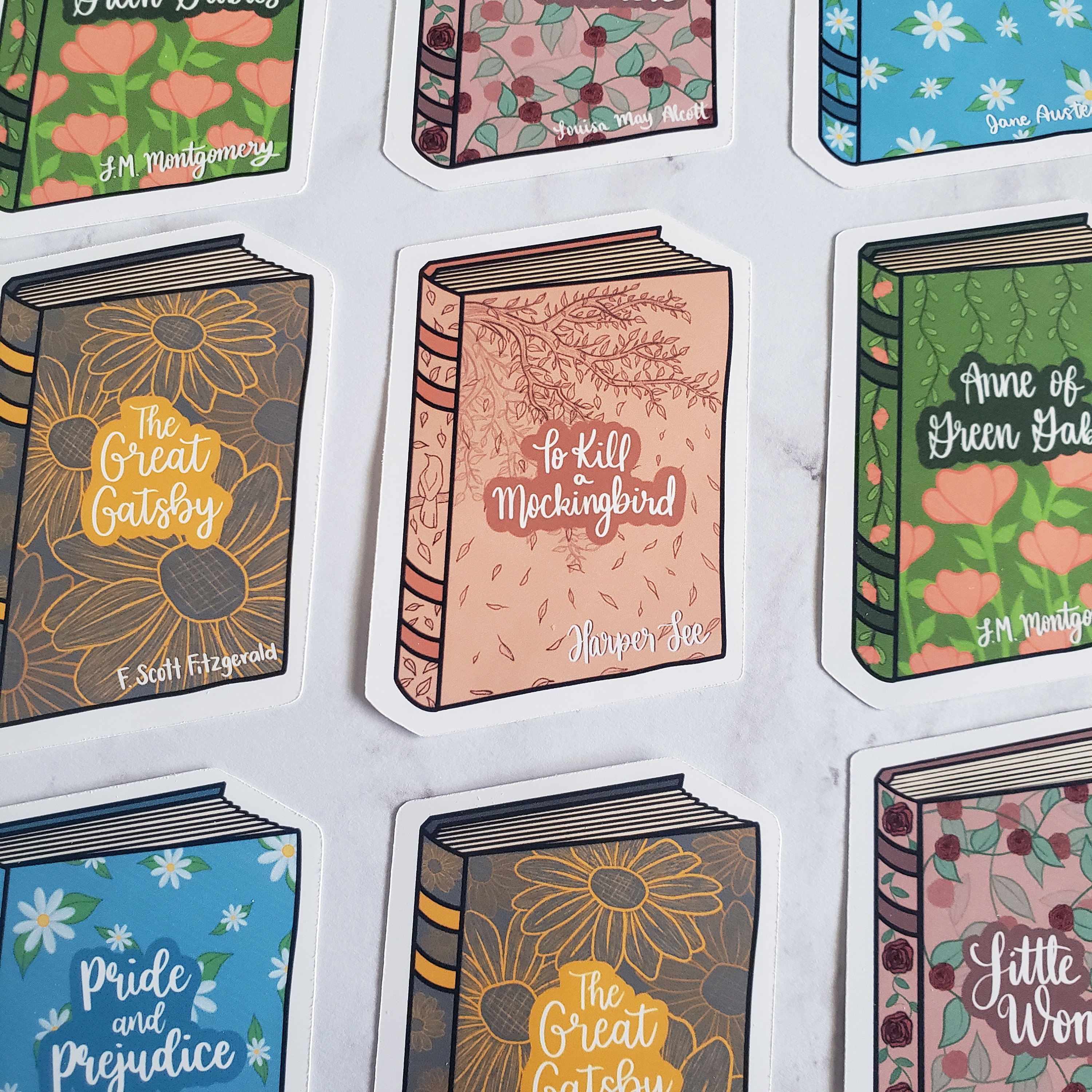Classic Book Cover Stickers Aesthetic Book Stickers Floral - Etsy