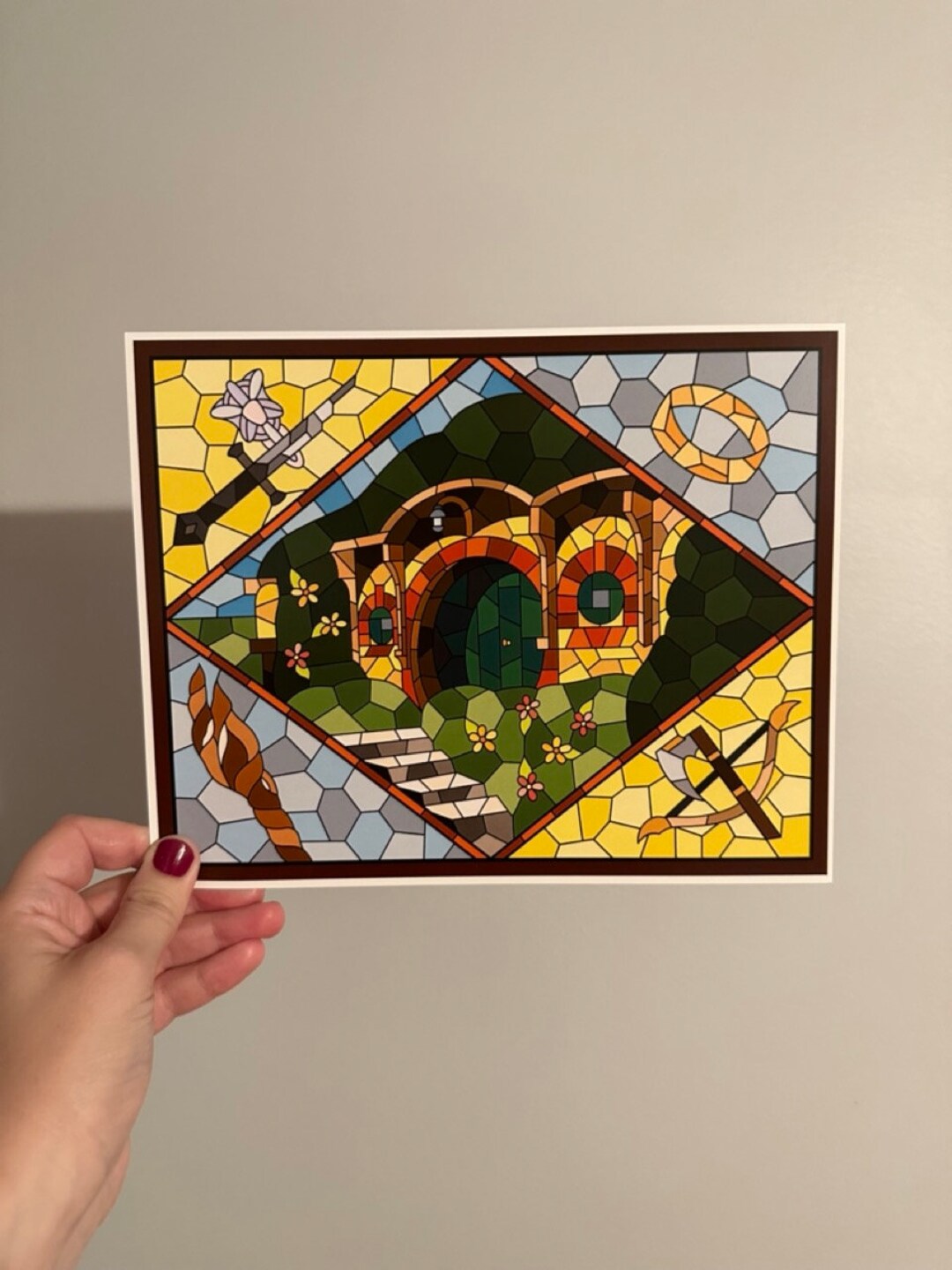 Fantasy Themed Stained Glass Window Print - Etsy