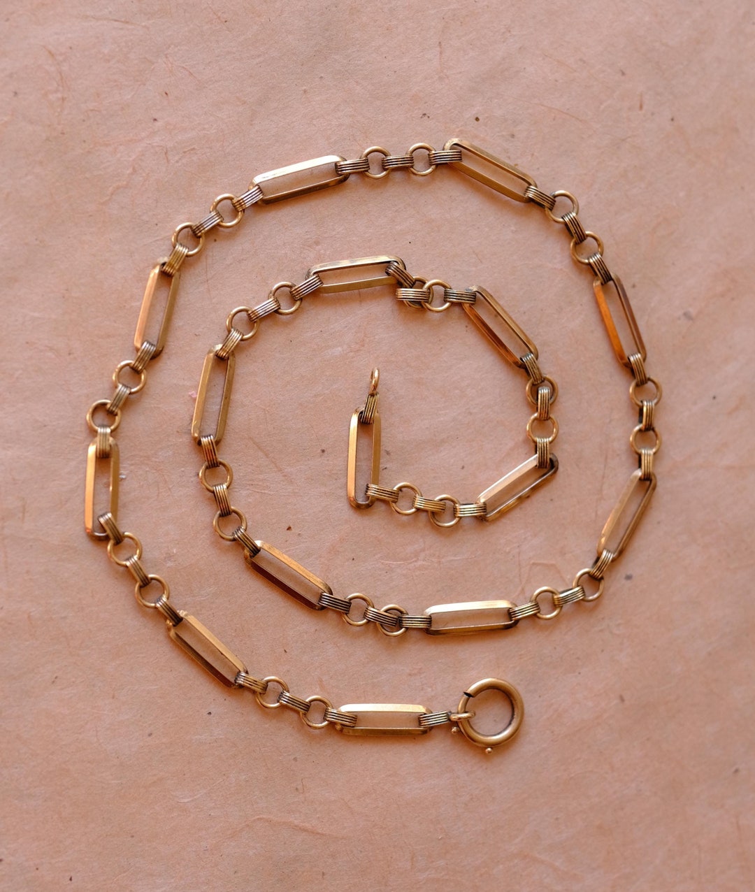 Antique c. 1920/30s Doublé Bar Link Chain Necklace - Etsy