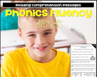 Phonics Fluency Reading Comprehension Passages and Questions • Long ...