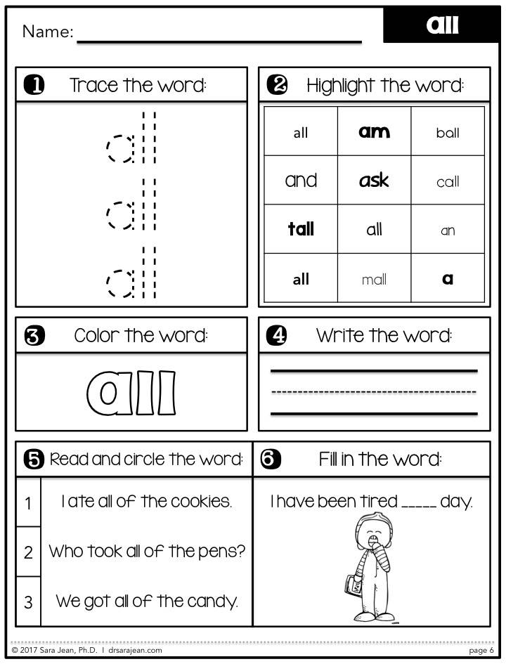 Primer Sight Words Worksheets: Fluency Practice and Word Work - Etsy