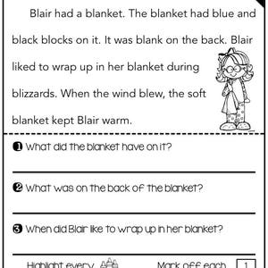 Phonics Fluency Reading Comprehension Passages and Questions • Blends ...