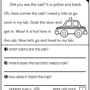 Phonics Fluency Reading Comprehension Passages and Questions • short ...