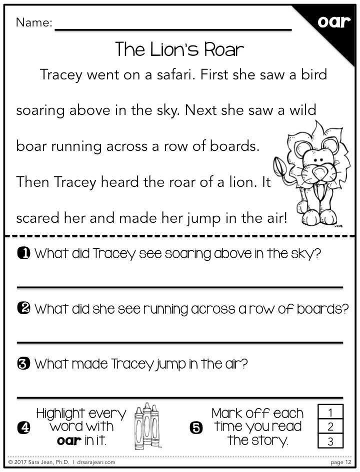 Phonics Fluency Reading Comprehension Passages & Questions • r ...