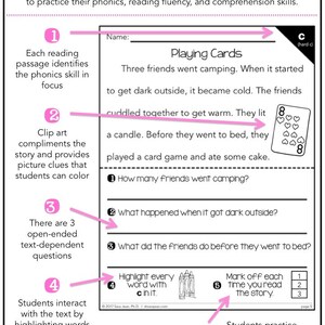 Phonics Fluency Reading Comprehension Passages and Questions • Hard ...