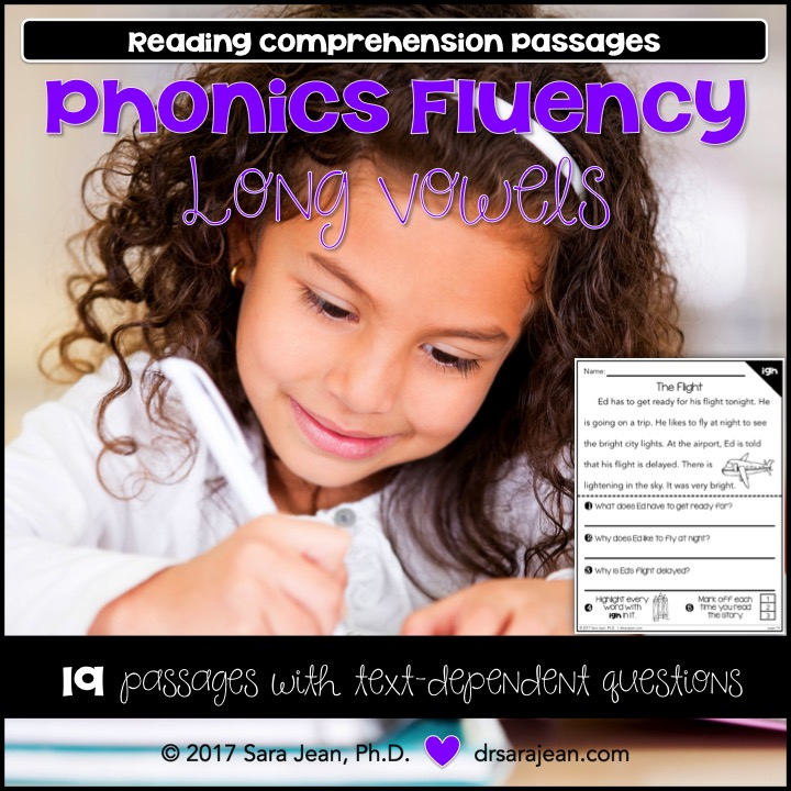 Phonics Fluency Reading Comprehension Passages and Questions • Long ...
