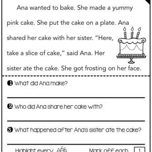 Phonics Fluency Reading Comprehension Passages and Questions • Long ...