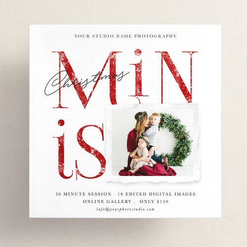 Christmas Mini Session Template Christmas Minis Holiday Mini | Etsy