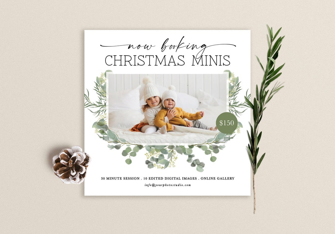 Christmas Minis Session Template, Photography Christmas Marketing ...